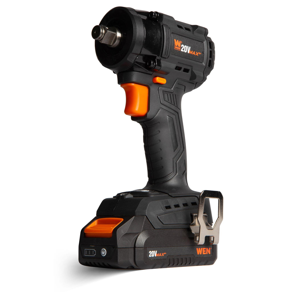 WEN 20108 20V Max Brushless Cordless Compact 1/2-Inch Impact Wrench wi ...
