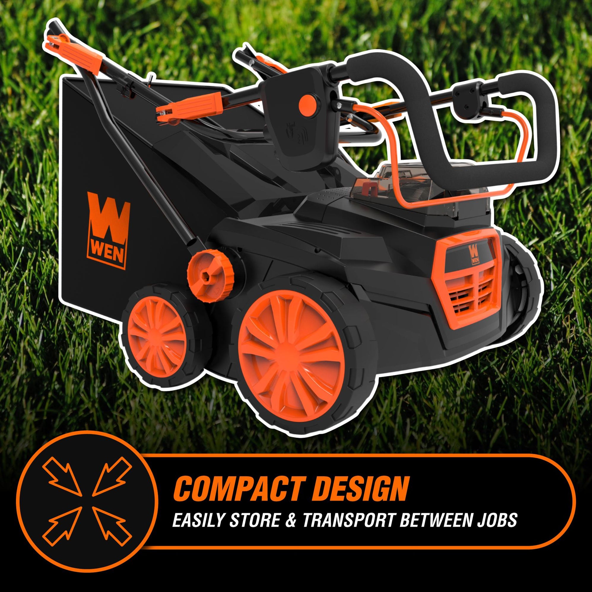 WEN 20716 20V Max Cordless 15-Inch 2-in-1 Brushless Electric Dethatche ...