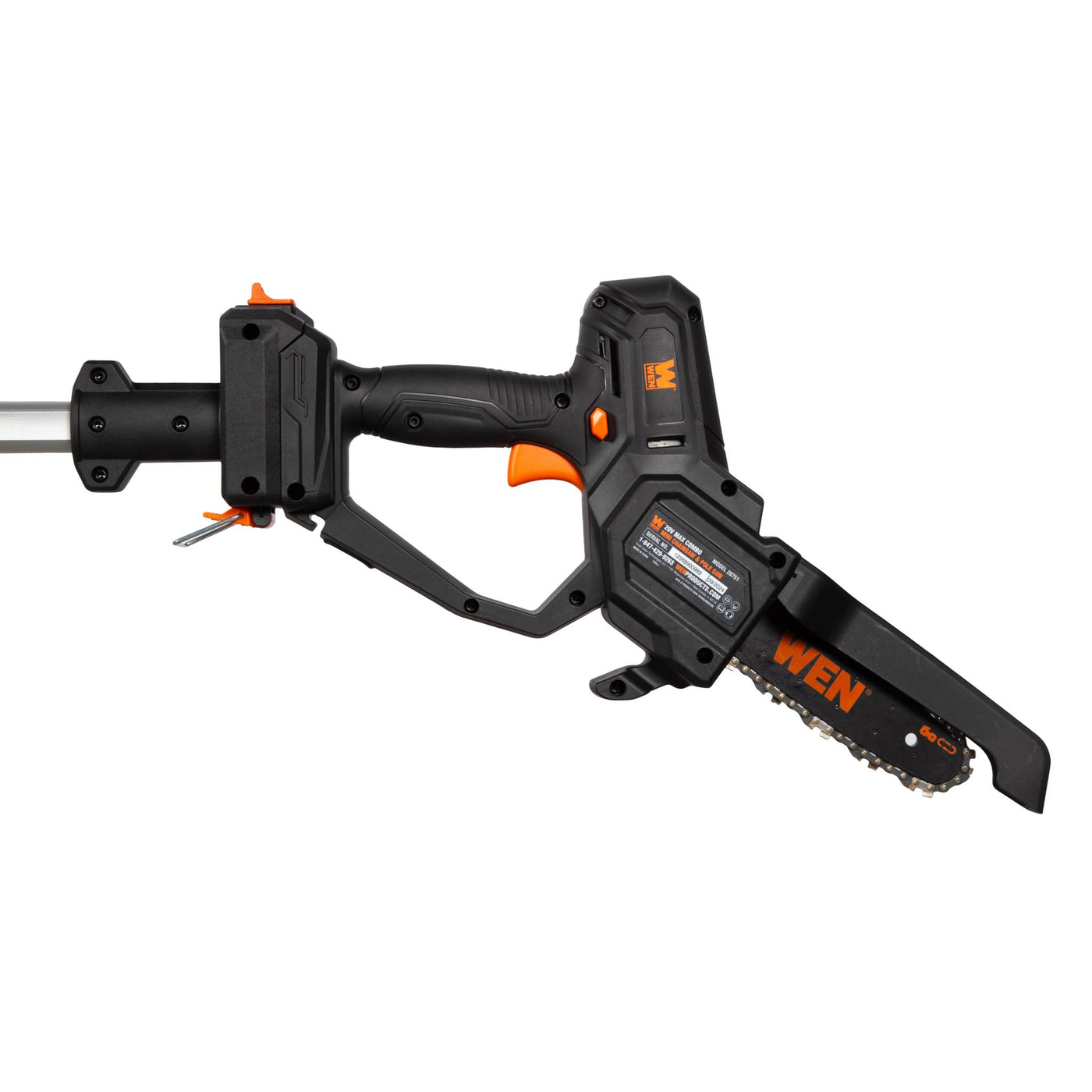 WEN 20751 20V Max Cordless 2-in-1 6-Inch Chainsaw and Pole Saw with 12 ...