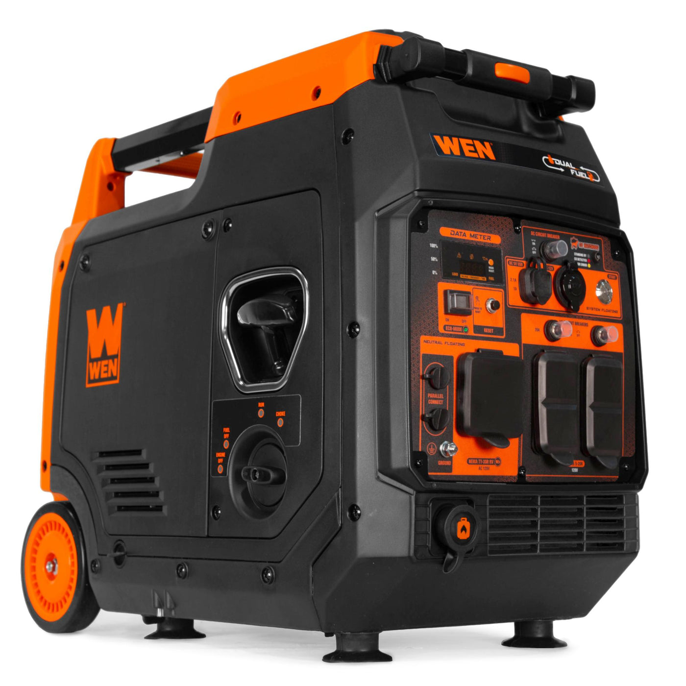 WEN DF480iX Quiet and Lightweight 4800-Watt Dual Fuel RV-Ready Electri ...