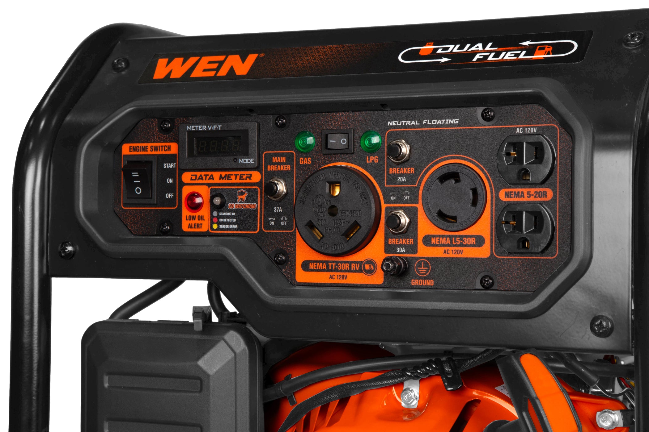 WEN DF5600X 5,600-Watt Dual Fuel Portable Generator with Wheel Kit, El ...