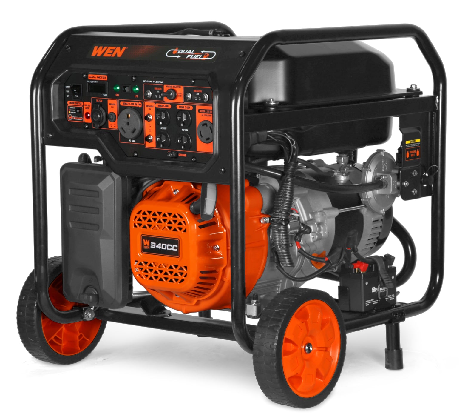 WEN DF8000X 8000-Watt 120V/240V Dual Fuel Portable Generator, Electric ...