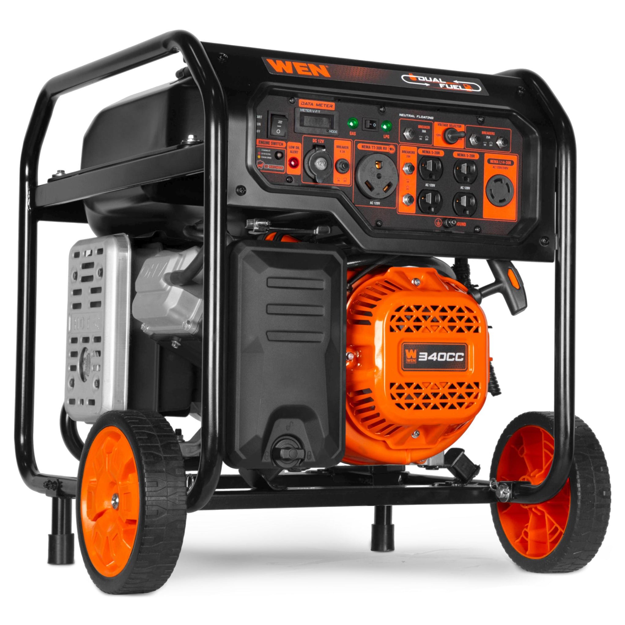 WEN DF8000X 8000-Watt 120V/240V Dual Fuel Portable Generator, Electric ...