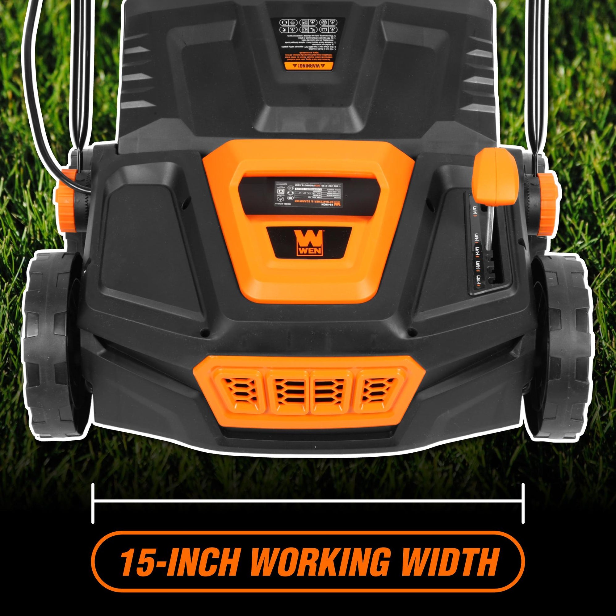 WEN DT1315 15-Inch 13-Amp 2-in-1 Electric Dethatcher and Scarifier wit ...