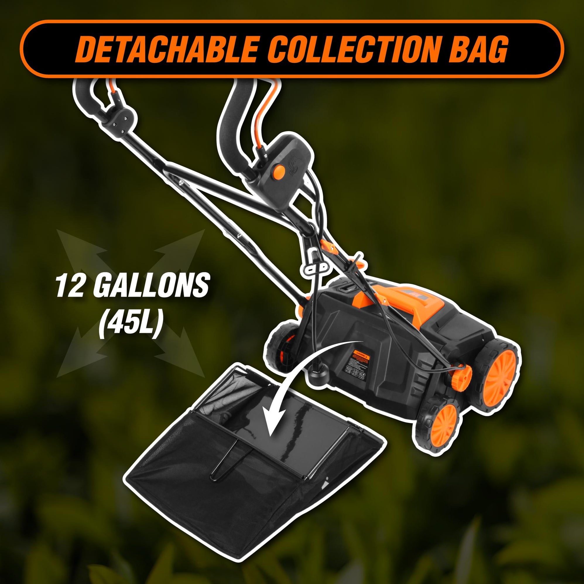 WEN DT1315 15-Inch 13-Amp 2-in-1 Electric Dethatcher and Scarifier wit ...