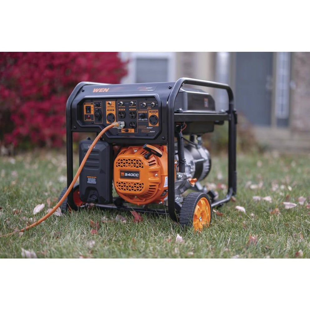 WEN 8000-Watt 120V/240V Portable Generator, 340cc, Transfer-Switch-Rea ...
