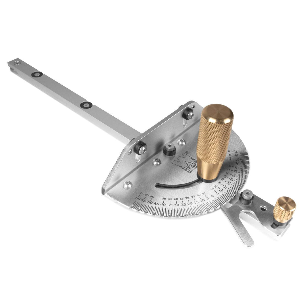 WEN WA1401 Steel and Brass Premium Miter Gauge, 27 Angle Stops for Tab ...