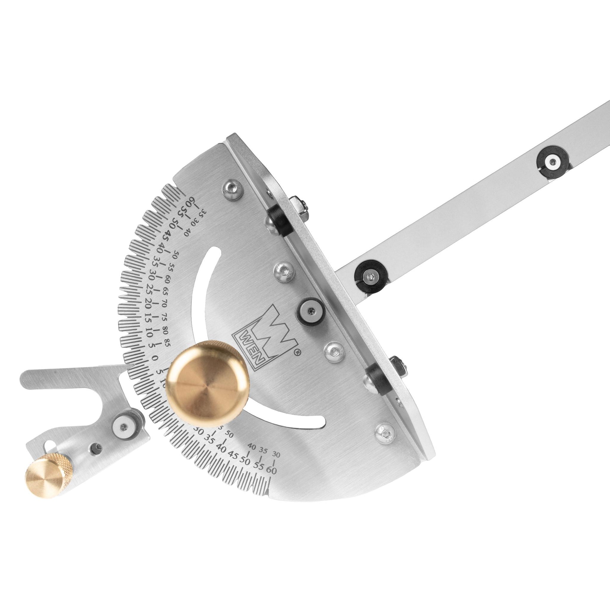 WEN WA1401 Steel and Brass Premium Miter Gauge, 27 Angle Stops for Tab ...