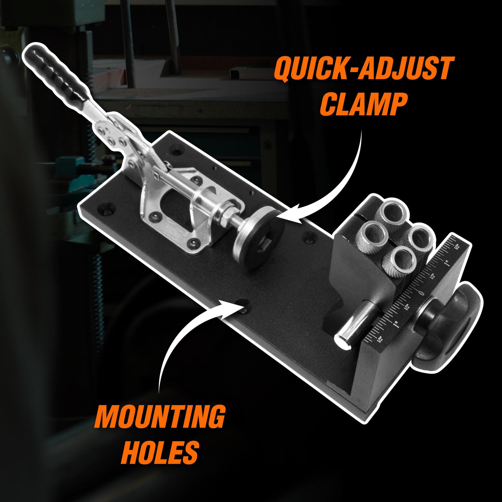 WEN WA1527 Metal Pocket Hole Jig Kit with L-Base, Step Drill Bit, and ...