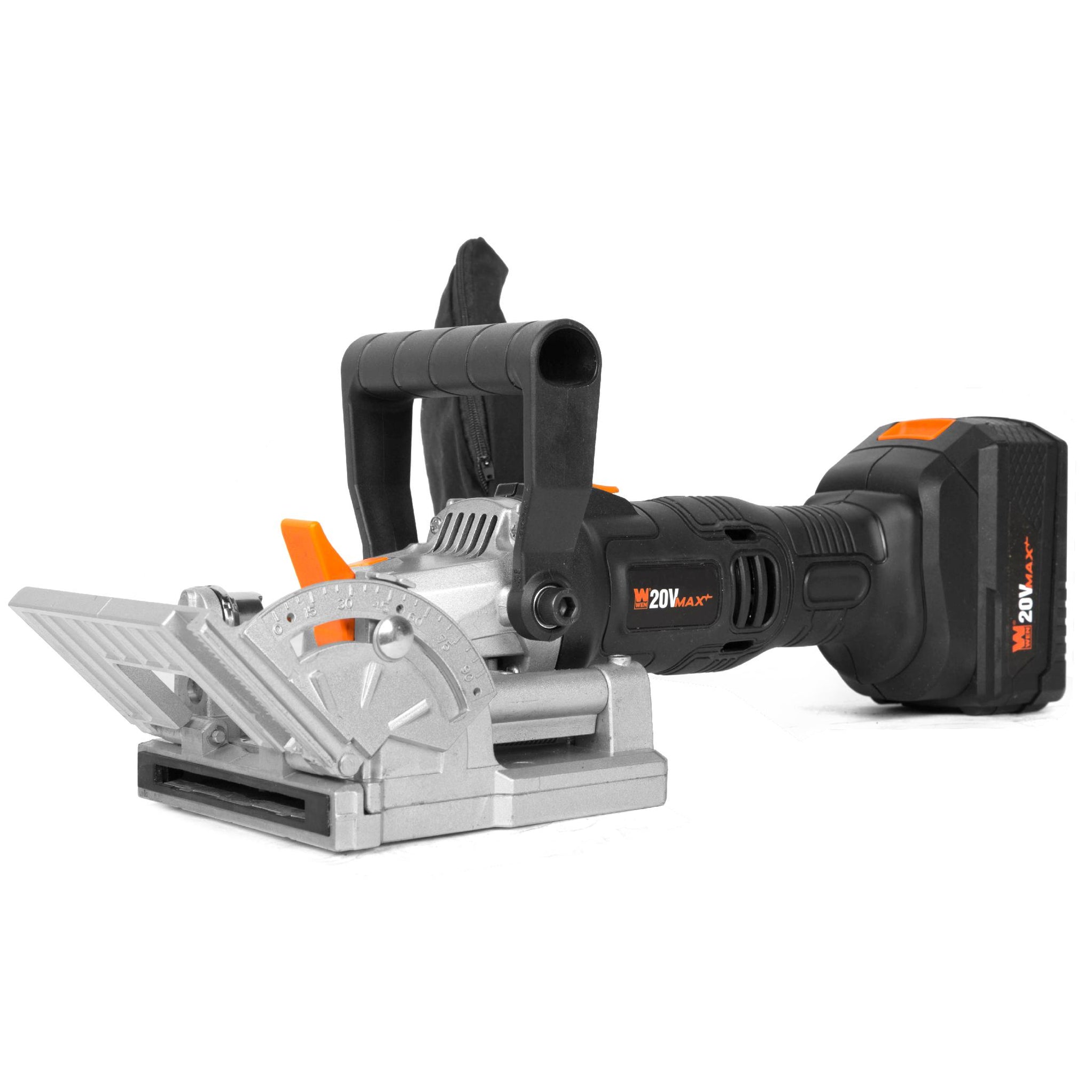 WEN 20648 Cordless Plate and Biscuit Joiner Kit with 20V Max 4.0Ah Bat ...