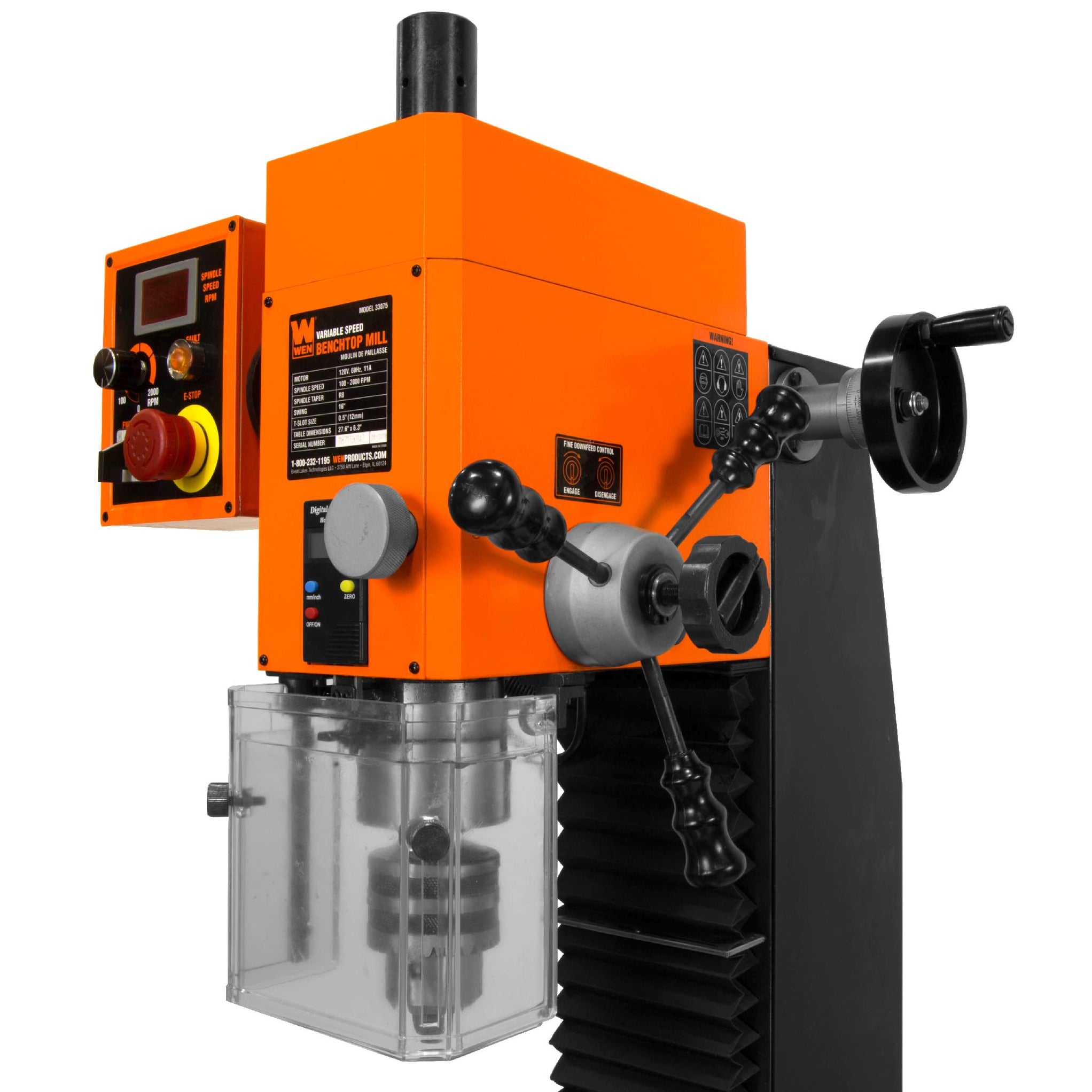 WEN 33075T 11-Amp Variable Speed 16-Inch Benchtop Milling Machine with ...