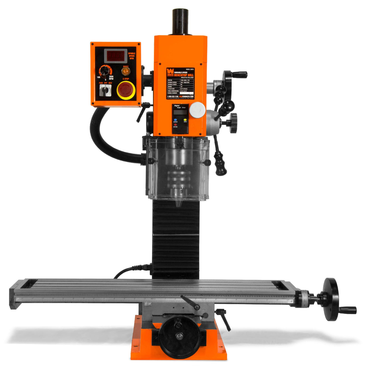 WEN 33075T 11-Amp Variable Speed 16-Inch Benchtop Milling Machine with ...