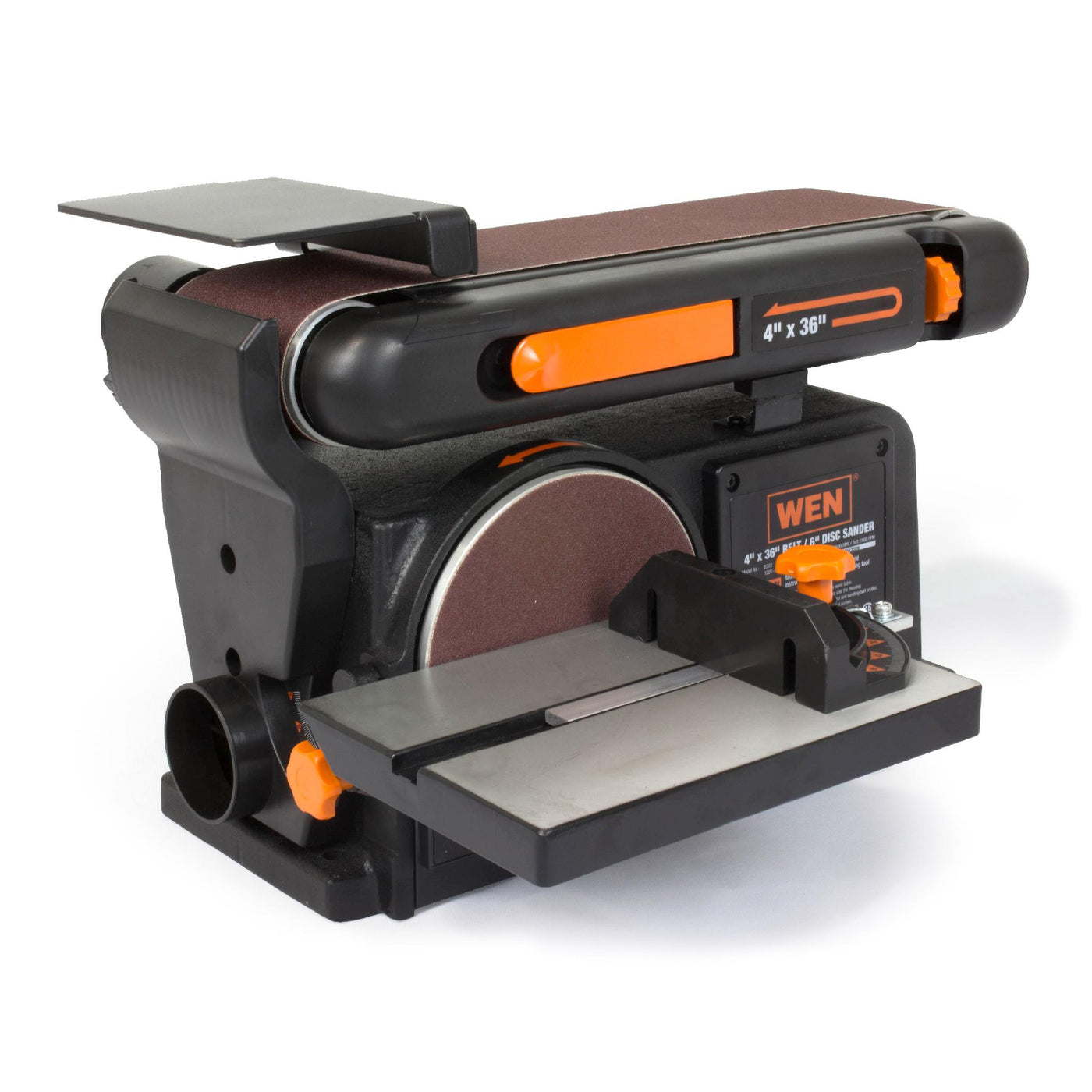 WEN 6502T 4.3-Amp 4 x 36 in. Belt and 6 in. Disc Sander with Cast Iron ...