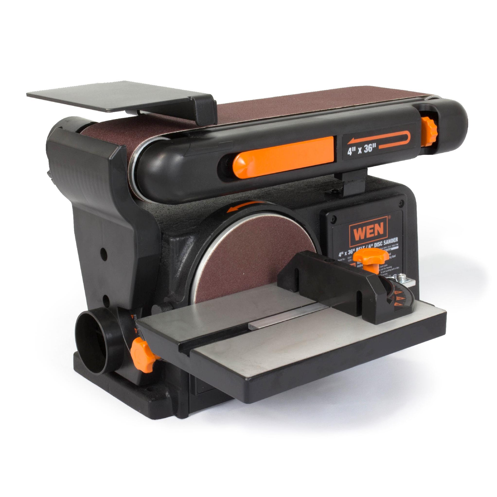 WEN 6502T 4.3-Amp 4 x 36 in. Belt and 6 in. Disc Sander with Cast Iron ...