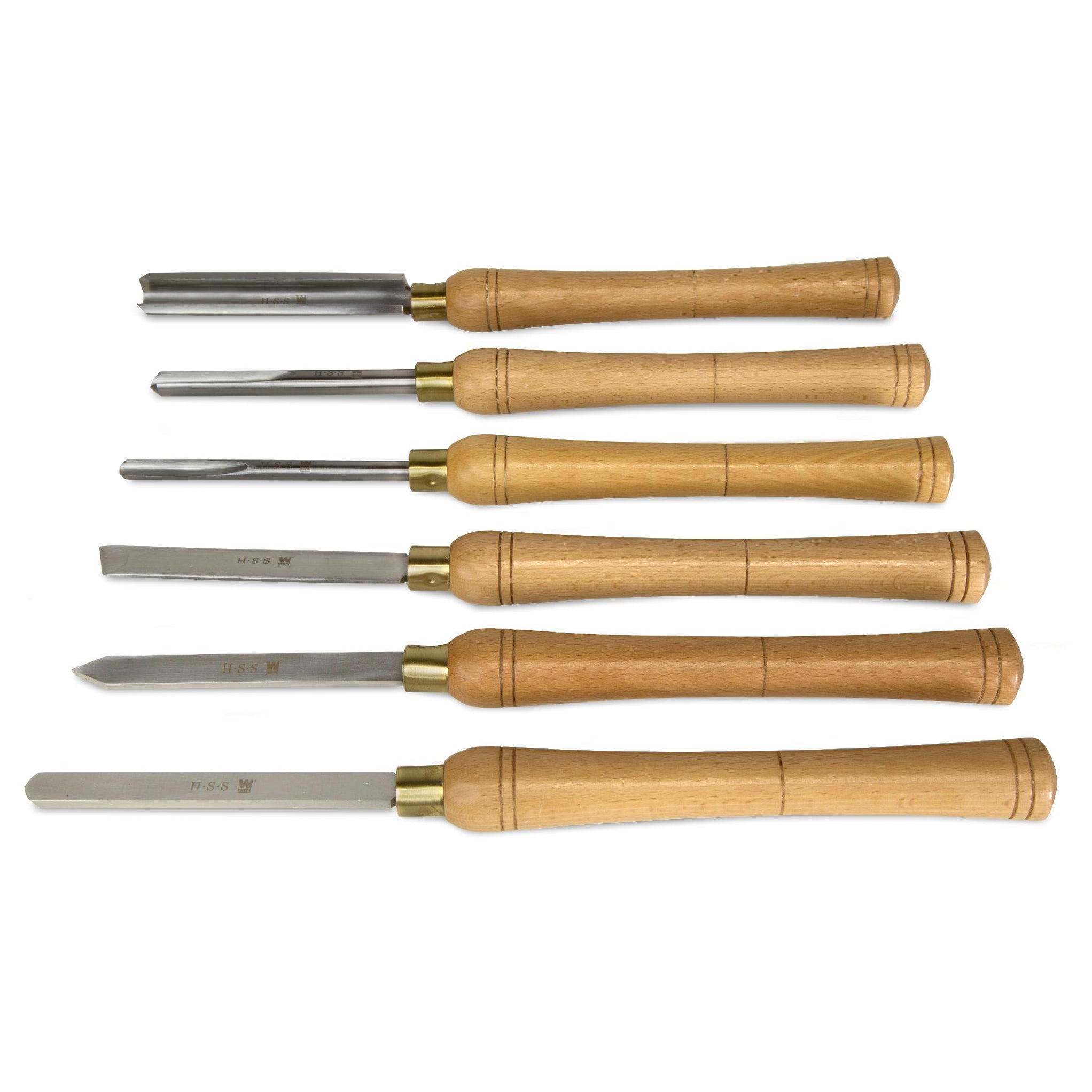 WEN CH11 6-Piece Artisan Chisel Set with 6-Inch High-Speed Steel Blade ...