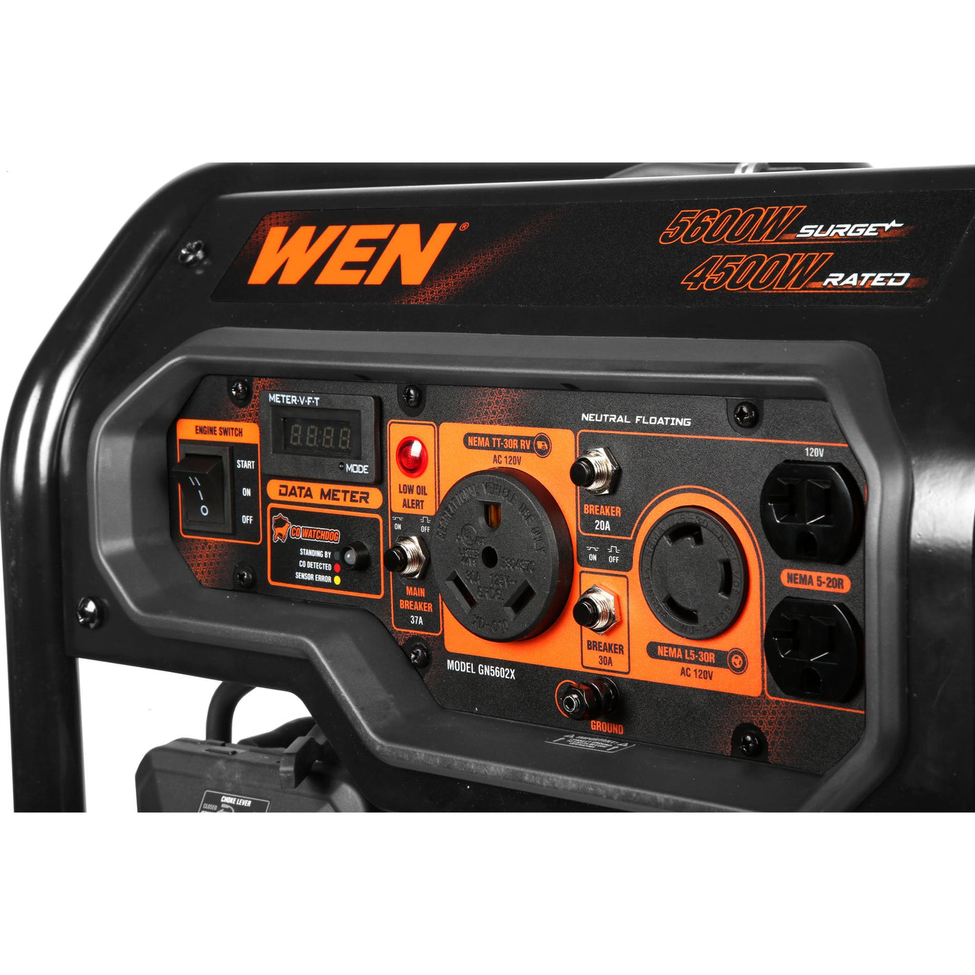 WEN GN5602X 5,600-Watt Portable Generator with Wheel Kit, Electric Sta ...