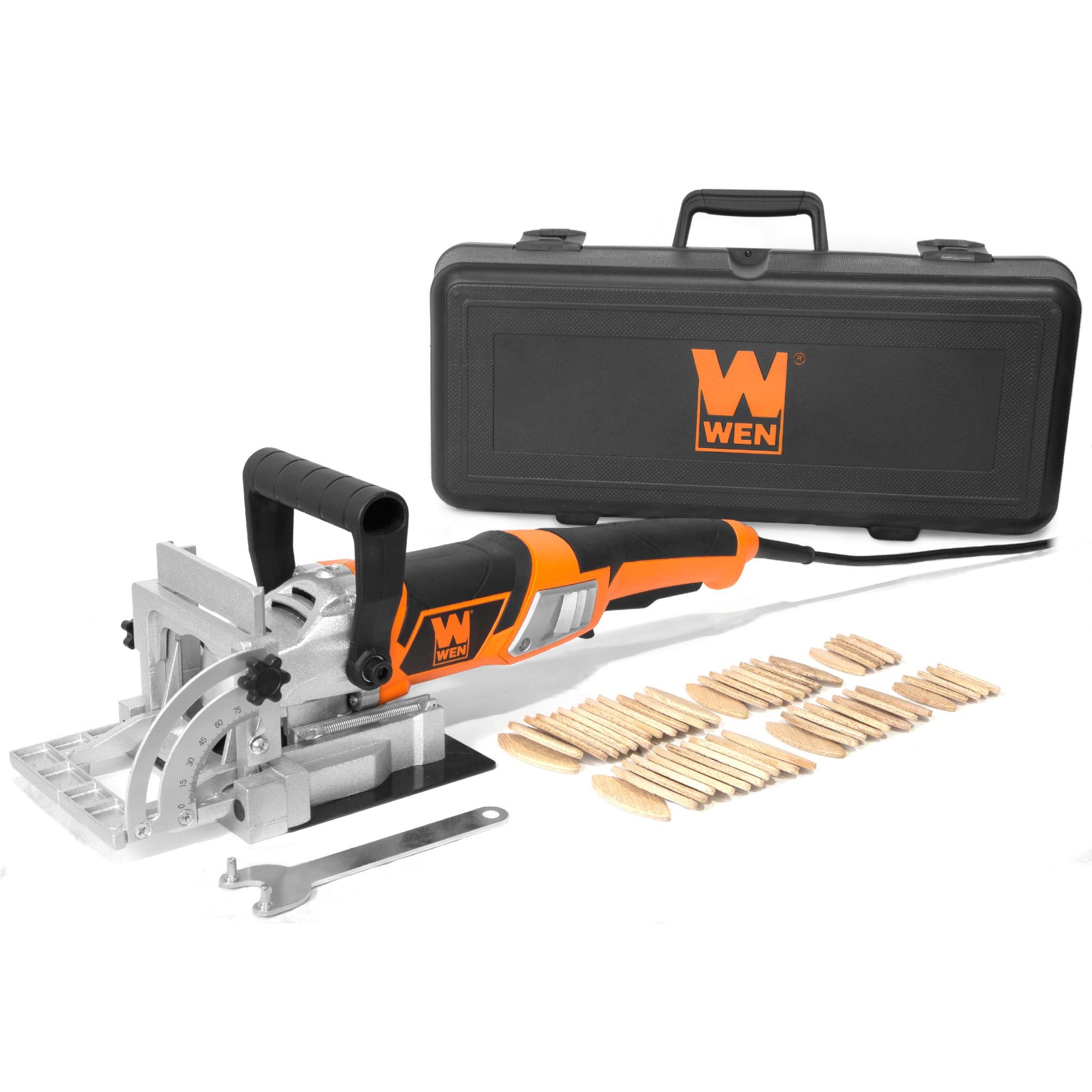 WEN JN8504 8.5-Amp Plate and Biscuit Joiner with Case and Biscuits ...